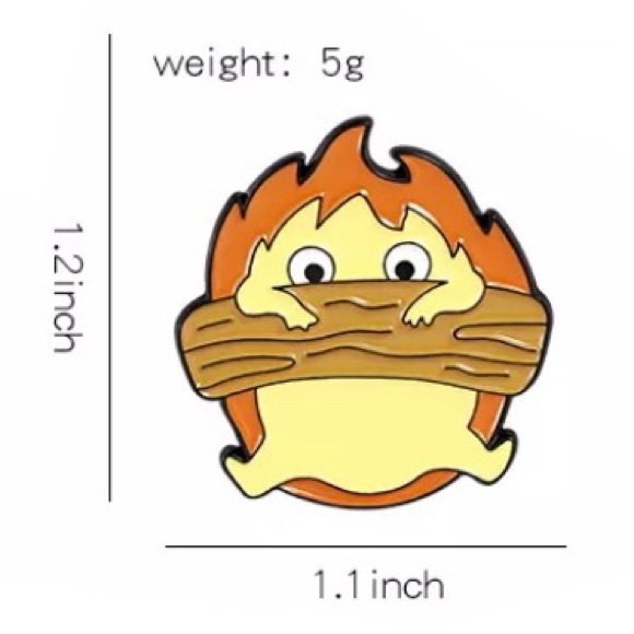 Jewelry | 63 Howls Moving Castle Calcifer Falling Enamel Pin | Poshmark